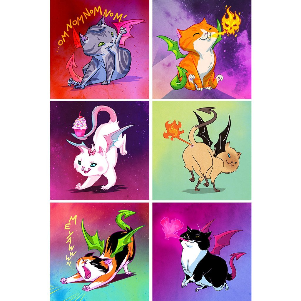 Dragon Kitty - New Originals 6-Print Set – HexComix